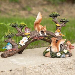 VP Home Birds and Squirrels Bonsai Tree Solar Powered LED Outdoor Decor Garden Light