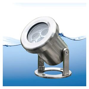 amdhz led underwater swimming pool light ip68 waterproof garden pond lights 304 stainless steel fountain decoration underwater landscape lights (color : white light, size : 24v)