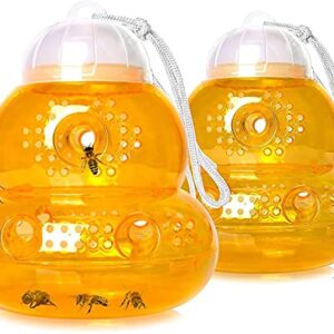 2 Pack Wasp Traps, Yellow Jacket Killer Bee Traps for Outside,Wasp Carpenter Bee Catcher Fly Trap