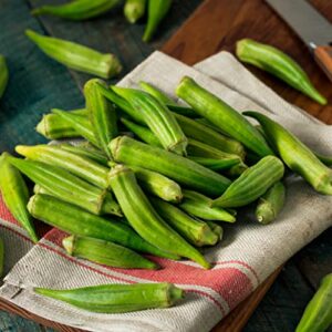 tke farms-clemson spineless okra seeds for planting, 6 grams ≈ 100 seeds, abelmoschus esculentus