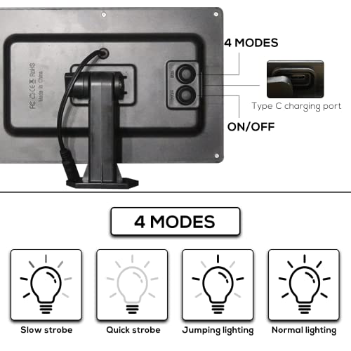 Banord 100ft Solar String Light Outdoor, USB Rechargeable Patio Solar Outdoor Lights with Waterproof & Shatterproof Solar Powered Bulbs Hanging Lights for Backyard, Porch, Garden, Cafe, Camping, Party