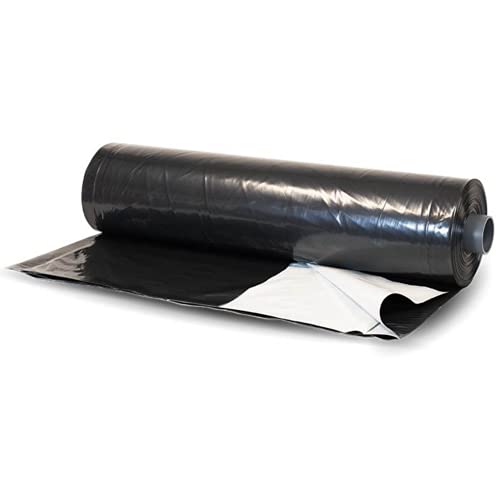 Farm Plastic Supply - Panda Film Light Deprivation Greenhouse Cover - 6 mil - (24' x 10') - 100% Blackout Tarp, Black White Plastic Sheeting, Green House Poly Film