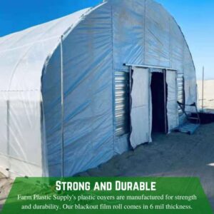 Farm Plastic Supply - Panda Film Light Deprivation Greenhouse Cover - 6 mil - (24' x 10') - 100% Blackout Tarp, Black White Plastic Sheeting, Green House Poly Film