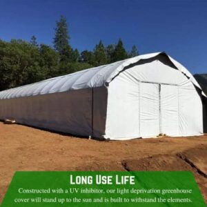 Farm Plastic Supply - Panda Film Light Deprivation Greenhouse Cover - 6 mil - (24' x 10') - 100% Blackout Tarp, Black White Plastic Sheeting, Green House Poly Film