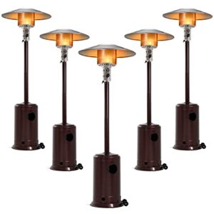 pionous powerful 41,000 btu patio heater tall standing hammered finish garden outdoor heater propane standing – 5 set, bronze