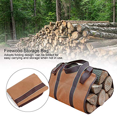 Jeanoko Firewood Log Carrier, Firewood Carrier Firewood Carry Tote Waterproof Multi Purpose Use Portable Folding Design Firewood Storage Bag for Garden Logging