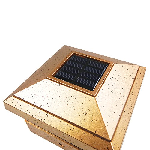 iGlow 12 Pack Copper Outdoor Garden 5 x 5 Solar LED Post Deck Cap Square Fence Light Landscape Lamp PVC Vinyl Bronze