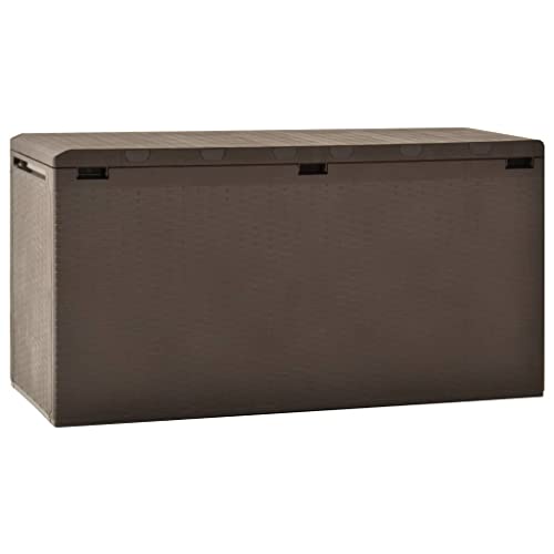 loibinfen Patio Storage Box Brown Patio Garden Outdoor Storage Container for Toys, Furniture Deck box 44.9"x18.5"x23.6" (Weight:16.56 lbs)