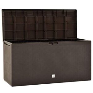 loibinfen Patio Storage Box Brown Patio Garden Outdoor Storage Container for Toys, Furniture Deck box 44.9"x18.5"x23.6" (Weight:16.56 lbs)