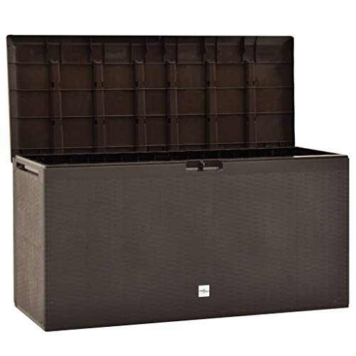 loibinfen Patio Storage Box Brown Patio Garden Outdoor Storage Container for Toys, Furniture Deck box 44.9"x18.5"x23.6" (Weight:16.56 lbs)