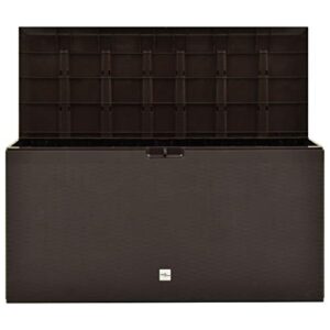 loibinfen Patio Storage Box Brown Patio Garden Outdoor Storage Container for Toys, Furniture Deck box 44.9"x18.5"x23.6" (Weight:16.56 lbs)