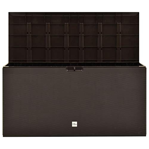 loibinfen Patio Storage Box Brown Patio Garden Outdoor Storage Container for Toys, Furniture Deck box 44.9"x18.5"x23.6" (Weight:16.56 lbs)