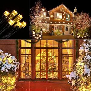 iShabao Solar Color Changing Christmas Lights, 72ft 200 LED White & Warm White Tree Lights, Waterproof 11 Lighting Modes Outdoor Christmas Lights for Yard Garden Holiday Christmas Decorations