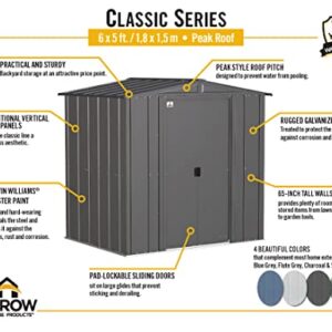 Arrow Shed Classic 6' x 5' Outdoor Padlockable Steel Storage Shed Building