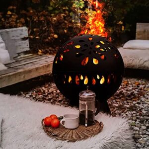 ZLXDP Winter Heating Bonfire Furnace Hollow Out Planet Stove Garden Household Fire Pit Outdoor Courtyard Firewood Stove Decoration