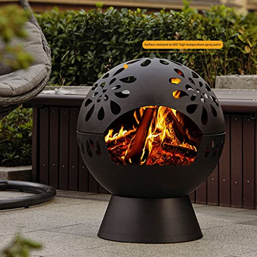 ZLXDP Winter Heating Bonfire Furnace Hollow Out Planet Stove Garden Household Fire Pit Outdoor Courtyard Firewood Stove Decoration