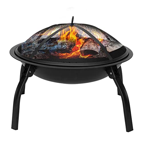 ZLXDP Metal Fireplace Garden Backyard Fire Pit Patio Firepit Stove Brazier Outdoor Fire Pit Cover Poker BBQ Grill Stoves