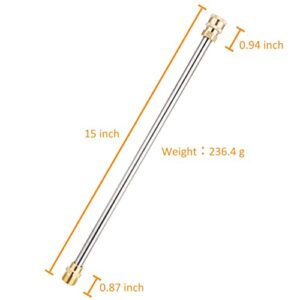 PWACCS Pressure Washer Extension Wand, Universal Lance Extension for Power Washer, Stainless Steel Replacement of Pressure Washing Extended Rod, M22 to 1/4 Inch Quick Connector