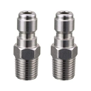 tool daily pressure washer coupler, quick connect plug, 1/4 inch male npt fitting, 5000 psi, 2-pack