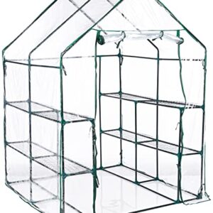 Home-Complete HC-4202 Walk-In Greenhouse- Indoor Outdoor with 8 Sturdy Shelves-Grow Plants, Seedlings, Herbs, or Flowers In Any Season-Gardening Rack