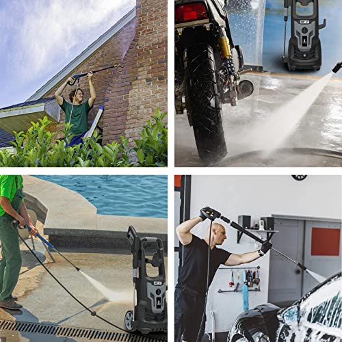 Electric Pressure Washer - 1900W High Pressure Power Wash Machine with Detergent Tank and Adjustable Nozzles for Home Use Cars/Garden/Patios/Driveways Cleaning (2300PSI), CETL Listed