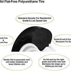 HORSESHOE New 13x6.50-6 Flat Free Smooth Tire on Steel Wheel for Residential Riding Lawn Mower (Deck Less Than 44") Garden Tractor - Center hub 4"-7.1" - Bore ID 3/4" 135006 (1)