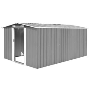 vidaxl garden shed garage backyard building tool storage house outdoor patio storing lawn care equipment household item 154.3″ metal gray