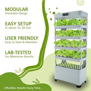 Nutraponics Hydroponics System for Herbs, Fruits, & Vegetables – Hydroponic Growing System with Automated LED Grow Lights – Vertical Farming for Indoor Tower Garden – 72 Planters and 82 Seeding Sites