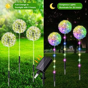 Solar Outdoor Lights Garden Decor, 6 Pack Solar Dandelion Flower Stake Landscape Lights IP65 Waterproof with Remote, 96 LED 8 Lighting Modes Outdoor Decoration for Lawn Patio Yard Pathway Party Gift