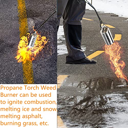 Propane Weed Torch Burner Kit, Flame Thrower,High Output 700,000 BTU, Weed Torch Wand with 6.5 ft Hose, for Ice Snow Melter, Roofing, Roads