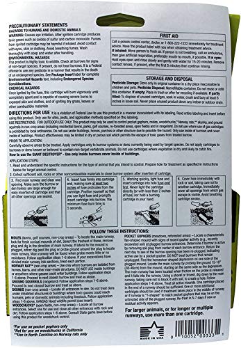 The Giant Destroyer (GAS KILLER) (1Pack of 4 Tubes) kills Moles, Gophers, Woodchucks, Norway Rats, Skunks, Ground Squirrels in their Holes, Tunnels, Burrows. NO dealing w/ dead pest, better than traps