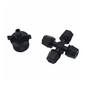 vieue garden drip irrigation system accessories 5 pieces of 1/2 inch threaded cross spray nozzle atomizing mist garden sprayer nozzle outdoor cooling system irrigation sprayer