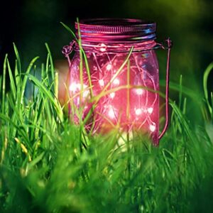 POPPAP Solar Jar Lid Lights Solar String Lights Fairy Lights for Mason Jar Decor Lights,Outdoor Lighting LED Landscape Lights 20 LED 78.74inch 6Lids Red