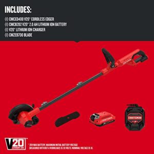 CRAFTSMAN 20V MAX Edger Lawn Tool, Cordless Lawn Edger with Battery & Charger Included (CMCED400D1)