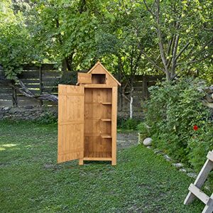 Kcelarec Outdoor Storage Shed Cabinet, Tool Shed, Wooden Garden Shed Organizer Wooden Lockers with Fir Wood