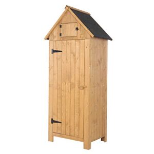 Kcelarec Outdoor Storage Shed Cabinet, Tool Shed, Wooden Garden Shed Organizer Wooden Lockers with Fir Wood