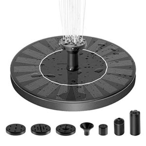 solar fountain pump, 1.4w solar fountain for bird bath free standing floating water fountain with 6 nozzles solar powered fountain pump for bird bath, garden, pond, pool, outdoor