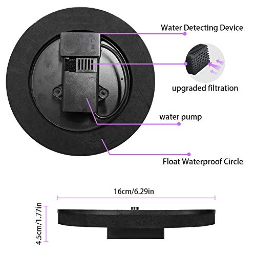 Solar Fountain Pump, 1.4W Solar Fountain for Bird Bath Free Standing Floating Water Fountain with 6 Nozzles Solar Powered Fountain Pump for Bird Bath, Garden, Pond, Pool, Outdoor