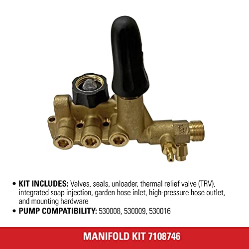 Simpson Cleaning 7108746 Replacement Manifold Kit for AAA Pressure Washer Pumps, Gold