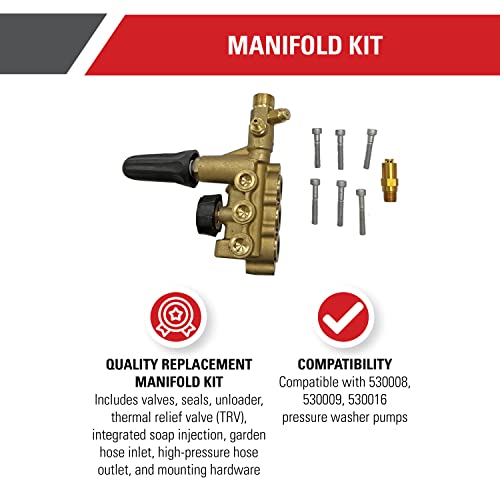 Simpson Cleaning 7108746 Replacement Manifold Kit for AAA Pressure Washer Pumps, Gold