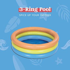 2 Packs 34'' Multicolor Inflatable Kiddie Pools, Baby Swimming Pool Set, Kids Summer Fun Water Pool Pit Ball Pool Thick Wear-Resistant Blow Up for Garden Backyard Outdoor (34’’ 10’’)