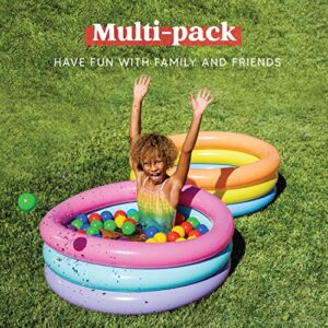 2 Packs 34'' Multicolor Inflatable Kiddie Pools, Baby Swimming Pool Set, Kids Summer Fun Water Pool Pit Ball Pool Thick Wear-Resistant Blow Up for Garden Backyard Outdoor (34’’ 10’’)