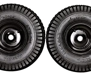 (Set of 2) Matte Black Universal Fit 15x6.00-6 Tires & Wheels 4 Ply for Lawn & Garden Mower Turf Tires .75" Bearing