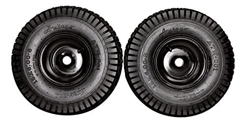 (Set of 2) Matte Black Universal Fit 15x6.00-6 Tires & Wheels 4 Ply for Lawn & Garden Mower Turf Tires .75" Bearing