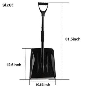 Folding Emergency Snow Shovel, Snow Shovel for Car Lightweight Portable Sport Utility Detachable Shovel for Driveway Car Emergency Home Garden Camping Beach