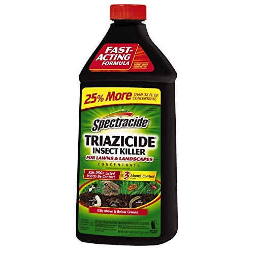 Spectracide Triazicide Insect Killer for Lawns Granules, 10 lb Bag, Kills All Listed Lawn-Damaging Insects and HG-55829 Concentrate Triazicide Lawn & Landscapes Insect Killer, 40 oz, Black