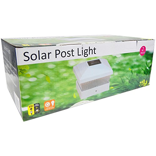 iGlow 4 Pack White Outdoor Garden 5 x 5 Solar LED Post Deck Cap Square Fence Light Landscape Lamp Lawn PVC Vinyl Wood