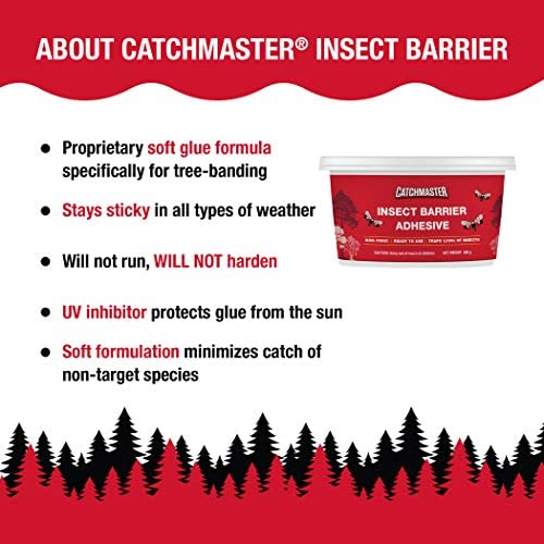 Tree Banding DIY Insect Adhesive Barrier Kit by Catchmaster - 1 Count 15 Oz Protective Sticky Trap with Spreader, Ready for Use Outdoors. Glue Bug Weather-Proof Environment-Friendly Non-Toxic