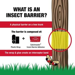 Tree Banding DIY Insect Adhesive Barrier Kit by Catchmaster - 1 Count 15 Oz Protective Sticky Trap with Spreader, Ready for Use Outdoors. Glue Bug Weather-Proof Environment-Friendly Non-Toxic