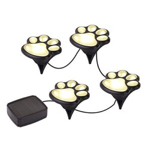 solar led pet paws animal prints decorative exterior lanterns for yard garden landscape pathway outdoor waterproof lights